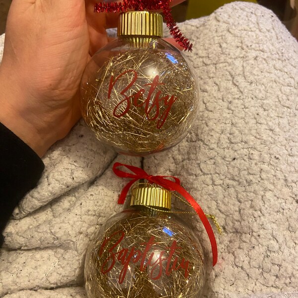 Custom Christmas Baubles Name Sticker, DIY Christmas Decor ...