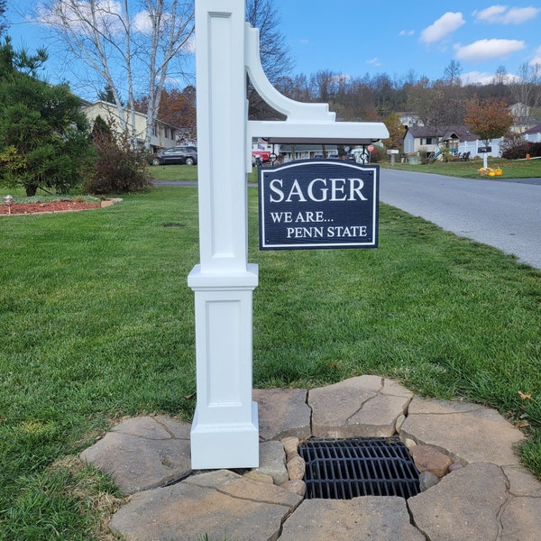 Hanging House Number Sign, Driveway Address Sign, Signpost Sign, Wood ...