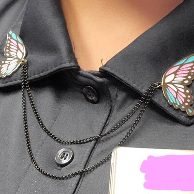 Pride Butterfly Wings Collar Pins Black Plate Hard Enamel Pins W ...