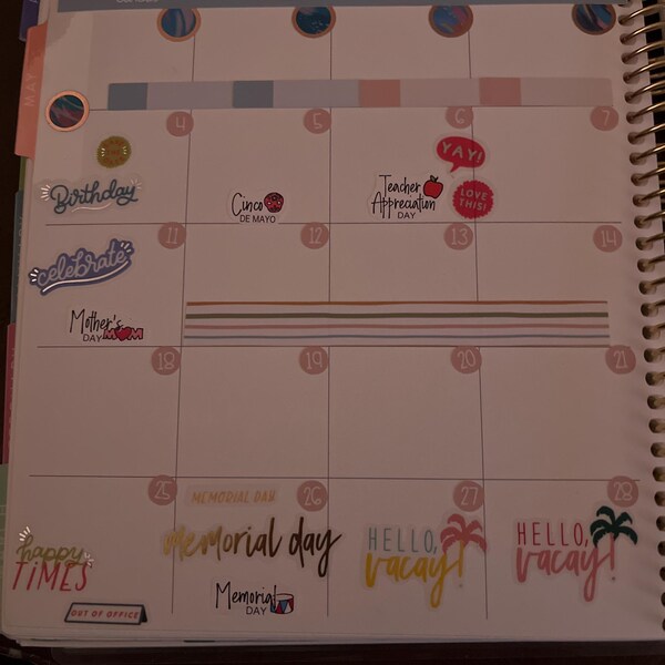 Large Days of the Week Stickers for Planners, Organizers and Bullet ...