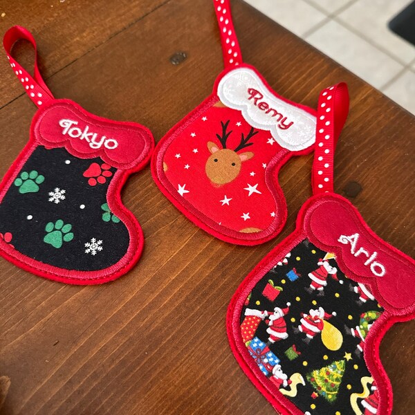 Personalized Christmas Stocking Ornament, Stocking Ornament Gift Holder ...