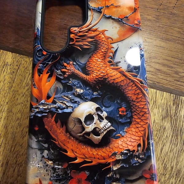 Red Dragon Phone Case,dark Academia Gothic Red and Black, Faux Resin ...