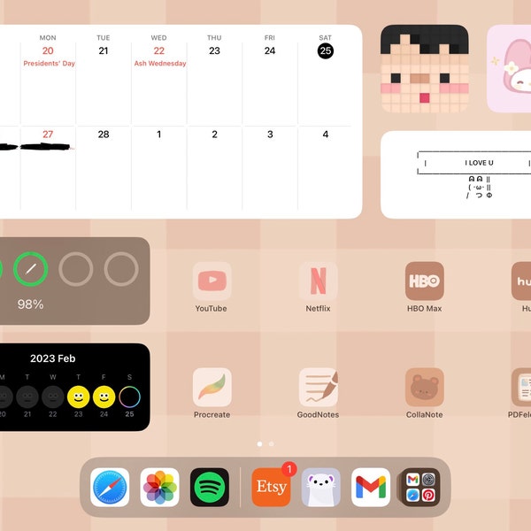 Cute Neutral Hand Drawn Ios & Android App Icons | Home Screen Set ...