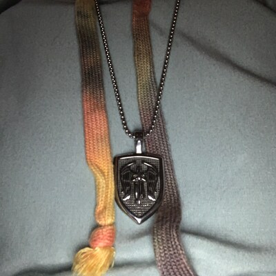 Viking Runes Necklace/ Circle Pendant Necklace/ Amulet Necklace/ Rope ...