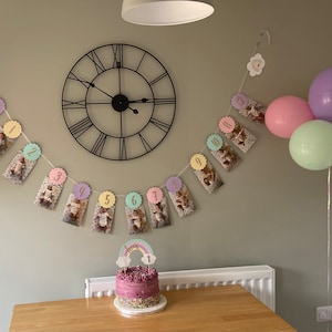 Pastel Rainbow First Birthday Banner Highchair Banner Cake - Etsy