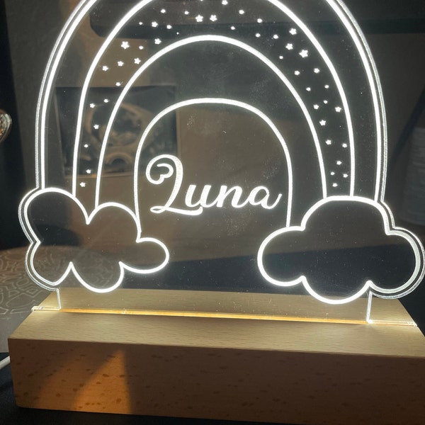 Personalized Night Light, Baby Birth Gift, Nursery Light, Fairy Tale ...