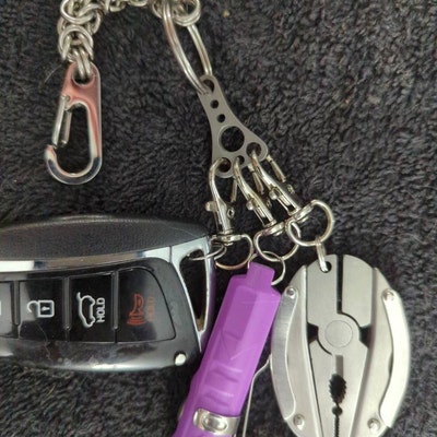 Titanium Flexible Minimalist Keychain, Solid Titanium Carabiner, Key ...