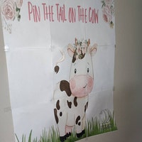 Pin the Tail on the Cow, Instant Download, Farm Birthday Decorations ...