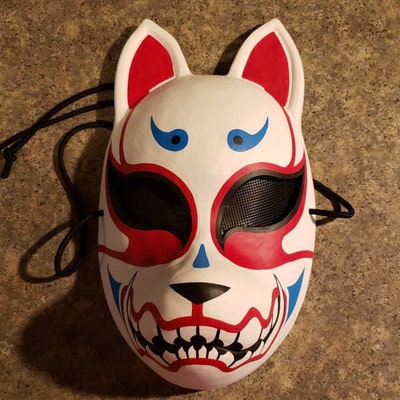 Oni Kitsune Mask Resin Japanese Fox Classic Masks Made to Order - Etsy