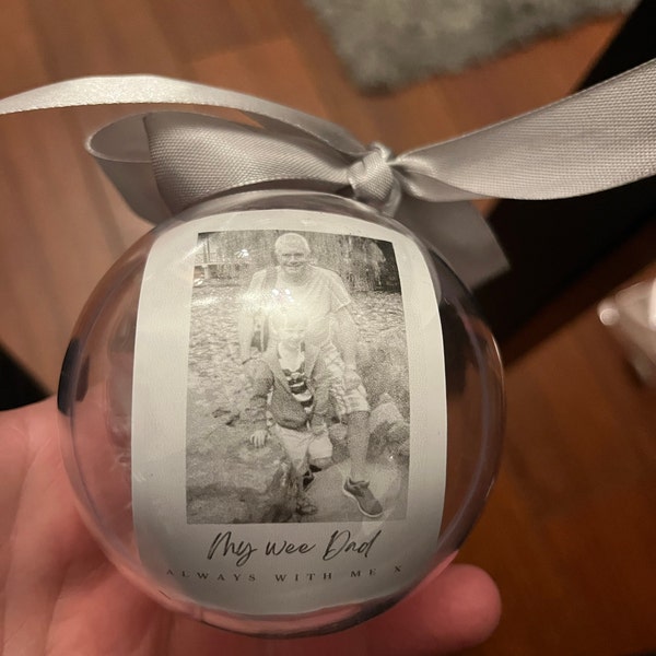 Photo Memorial Memory Bauble | Loved One | Personalised - Etsy UK