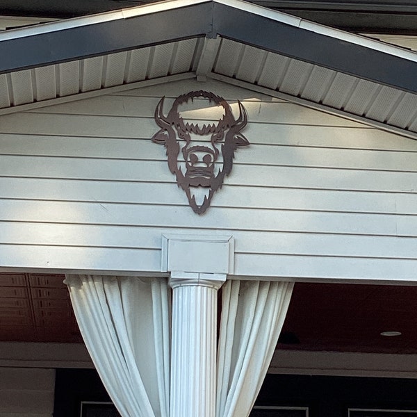 Steel Buffalo Head Wall Art / Metal Art / Bison / Buffalo Signage / Man ...