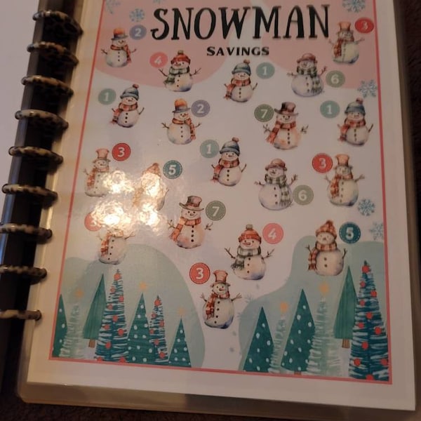 Snowman Savings Challenge and Cash Envelope - Etsy