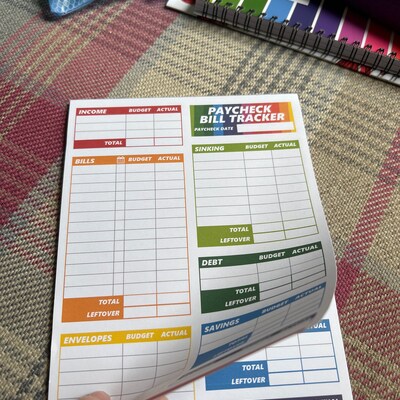 A5 Budget Notepad 25 Sheet Notepad for Scrap or Temporary Budgets ...