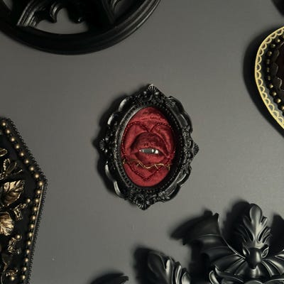 Monster Eye in Mini Ornate Frame Quirky Spooky Eclectic Handmade Wall ...