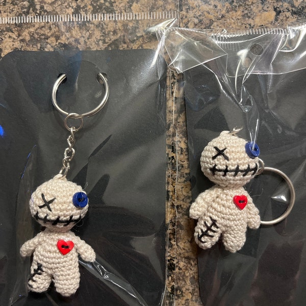 Mini Voodoo Style Doll Crochet Amigurumi Keychain, Backpack Charm ...