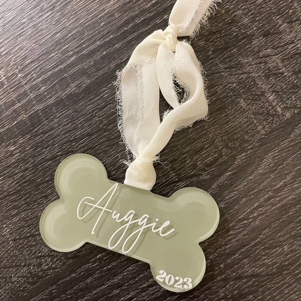 Custom Acrylic Dog Bone Ornament / Christmas Ornament / Custom Ornament ...