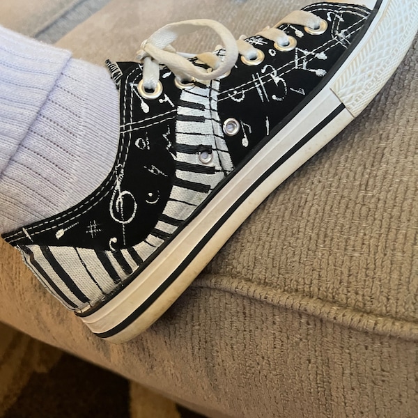Custom Music Notes Shoes, Hand Painted Piano Shoes - Etsy UK