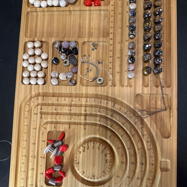 Wooden Mala Bead Design Board and Wooden Bracelet Bead Board as a ...