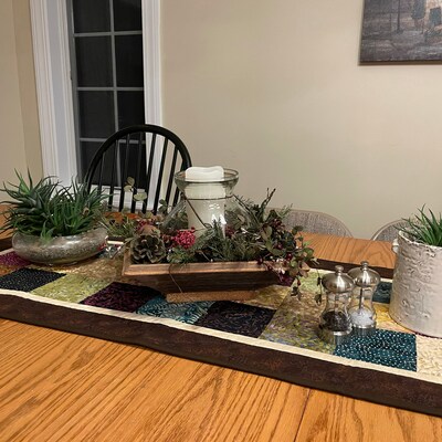 Quilted Table Runner, Modern Coffee Table Linens, Neutral Quilted Table ...