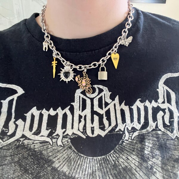 CUSTOM CHARM NECKLACE Build Your Own, Gothic Kitsch Necklace, Create ...