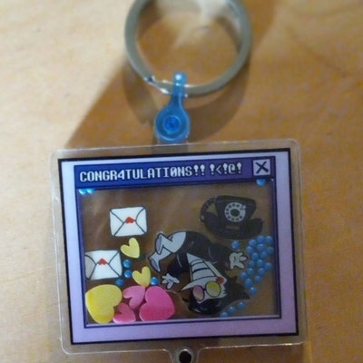 Spamton Deltarune Shaker Charm Keychain Acrylic Openable Charm 2.5in ...
