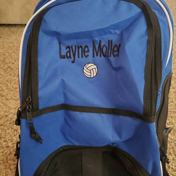 Name With Volleyball Backpack, Name Volleyball Backpack, Embroidered ...
