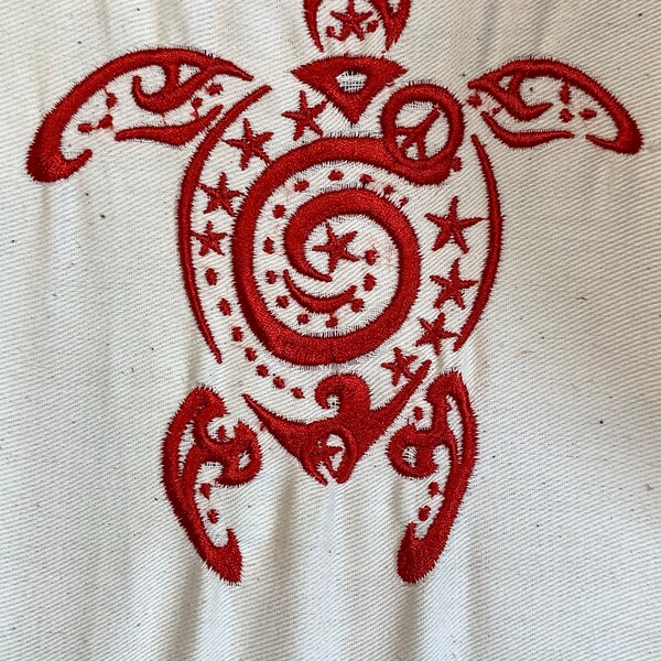 Turtle Hawaiian Flower Embroidery Design: Polynesian Tribal Art ...