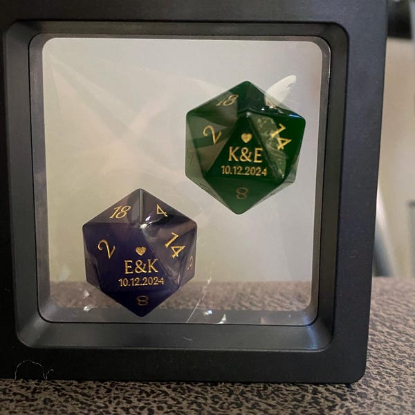 Custom Wedding Dice | Dungeons & Dragons | DND Dice | Stone Dice ...