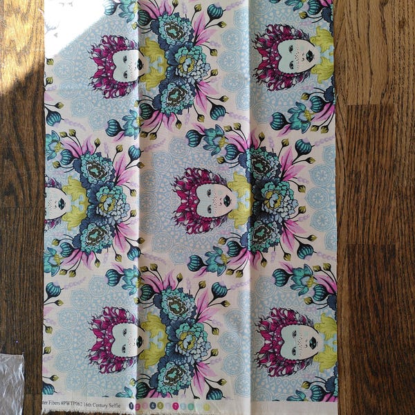 OOP Tula Pink Elizabeth 16th Century Selfie Sky, Cotton Fabric - Etsy