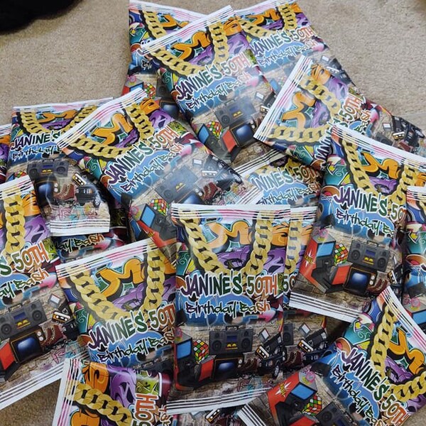 EDITABLE Hip Hop Chip Bag | Throwback Birthday Party | 90s Baby| 80s ...