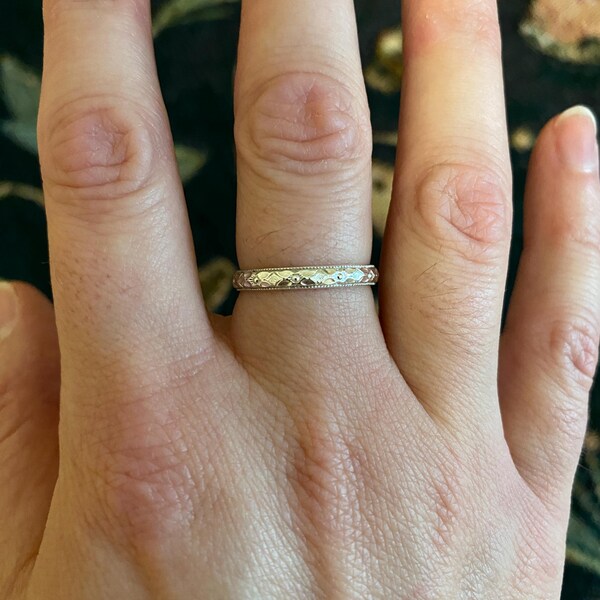 600-25 14K Yellow SOLID Gold Ring, Pattern Ring, Width2.5mm - Etsy