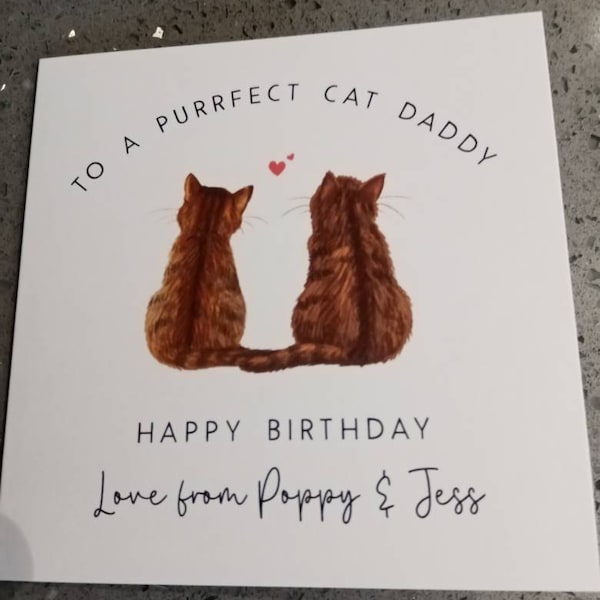 Personalised Cats Father's Day Card for Cat Dad | Fathers Day Card From ...