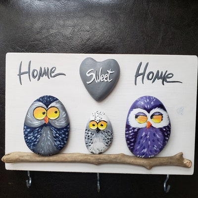 Painted Rock Magnet Cat Stone Painting Marble Heart Pebble - Etsy