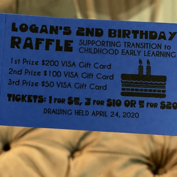 CUSTOM 2-part Standard Raffle Tickets; Numbered Both Sides - Black Ink ...