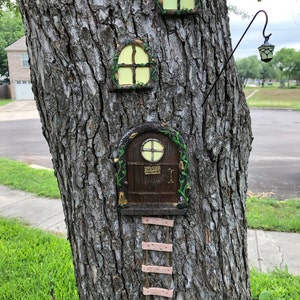 Fairy Door and Windows for Trees Glow in the Dark Outdoor Decor Fairy ...
