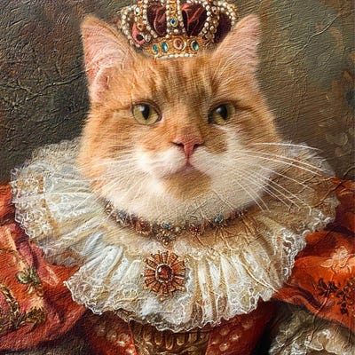 Custom Cat Royal Portrait From Photo, Royal Dog Portrait, Regal Cat ...