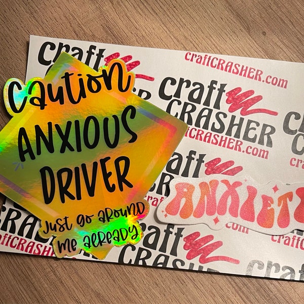 Anxious Driver Bumper Sticker, Caution Anxious Driver, I Hate Driving ...