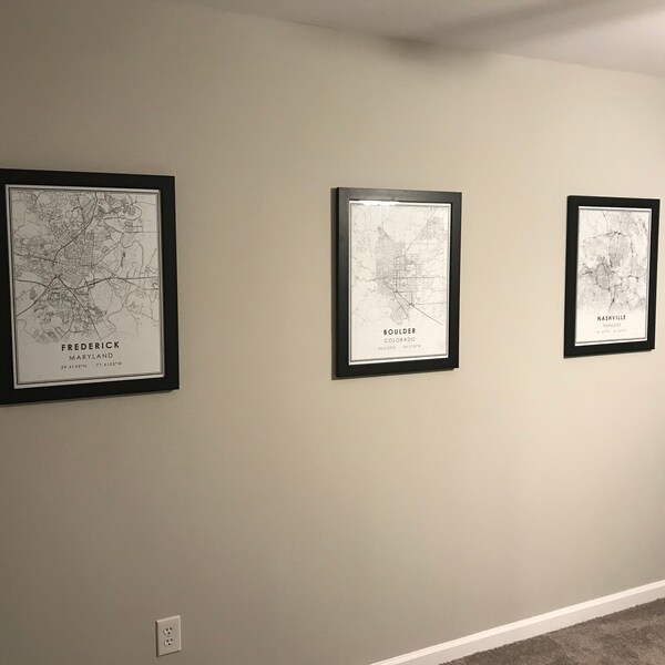 Frederick Map Print Poster Canvas | Maryland Map Print Poster Canvas ...