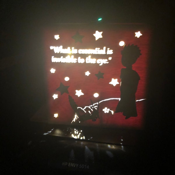 The Little Prince Night Light / Wood Box Night Light / Light Box - Etsy