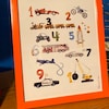 Numbers Print, Printable Number Transportation Poster, Learning Numbers ...
