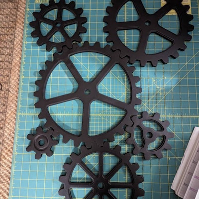 Large Wooden Gear 18 Inches Wood Cog Black Steampunk Wall Decor ...