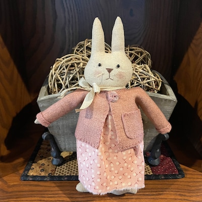 Primitive Easter Bunny Rabbit Doll Digital Pattern daisy Liberty Creek ...