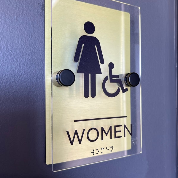 Acrylic Restroom Sign ADA Option With Stainless Steel Hardware - Etsy