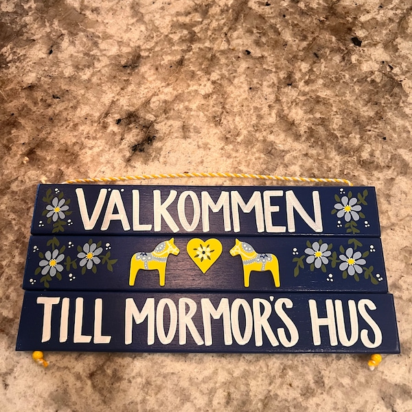 Swedish Valkommen Sign, Scandinavian Decor, Swedish Dala Horse ...