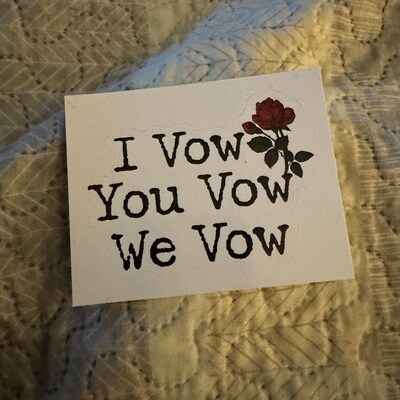 I Vow.you Vow.we Vow.sticker, Kindle Stickers, Waterproof Sticker, Book ...