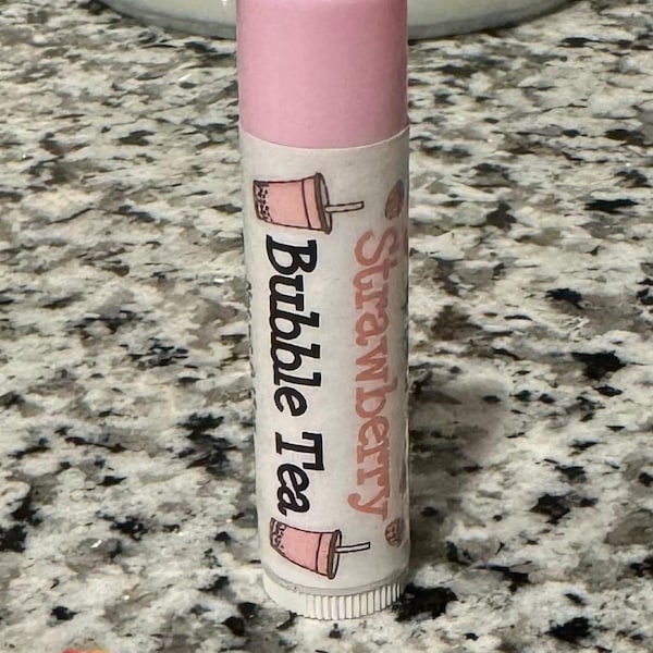 Strawberry Bubble Tea Lipsessed Lip Balm (1) - Etsy