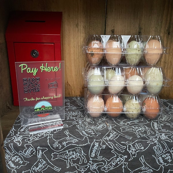 Pay Here — QR Code Custom Acrylic Business Display, Small Business ...