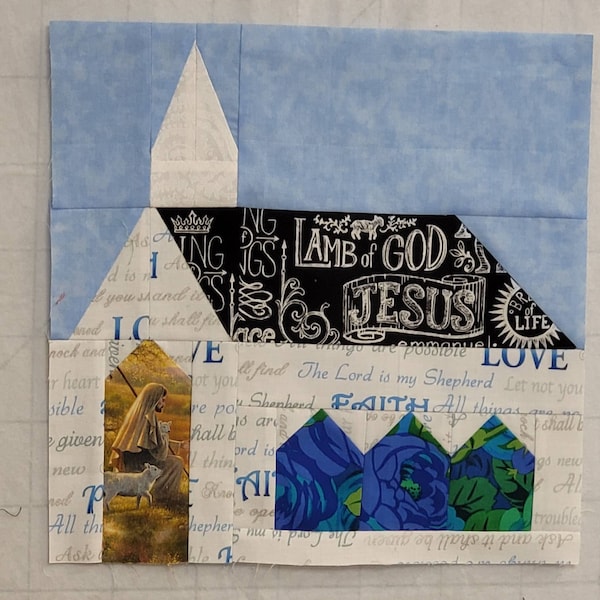 Church Quilt Block Pattern PDF 3 Sizes - Etsy