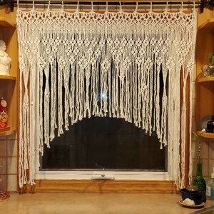 Decor Macrame Curtain Macrame Panel Banner Macramemacrame | Etsy