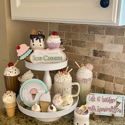 Ice Cream Tier Tray Decor I Scream You Scream We All Scream for Ice ...